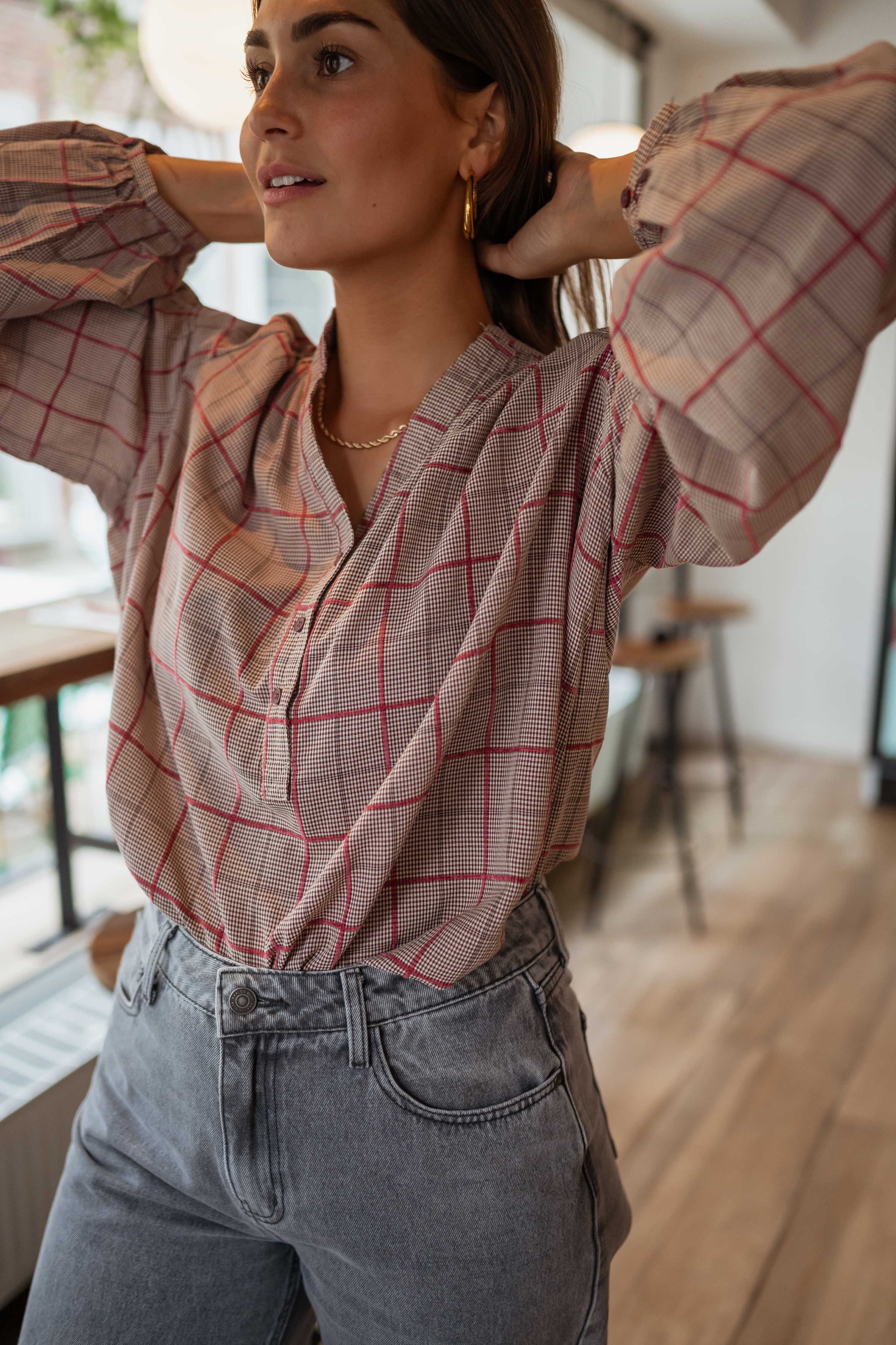 Checkered Nina Blouse – Easy Clothes North America