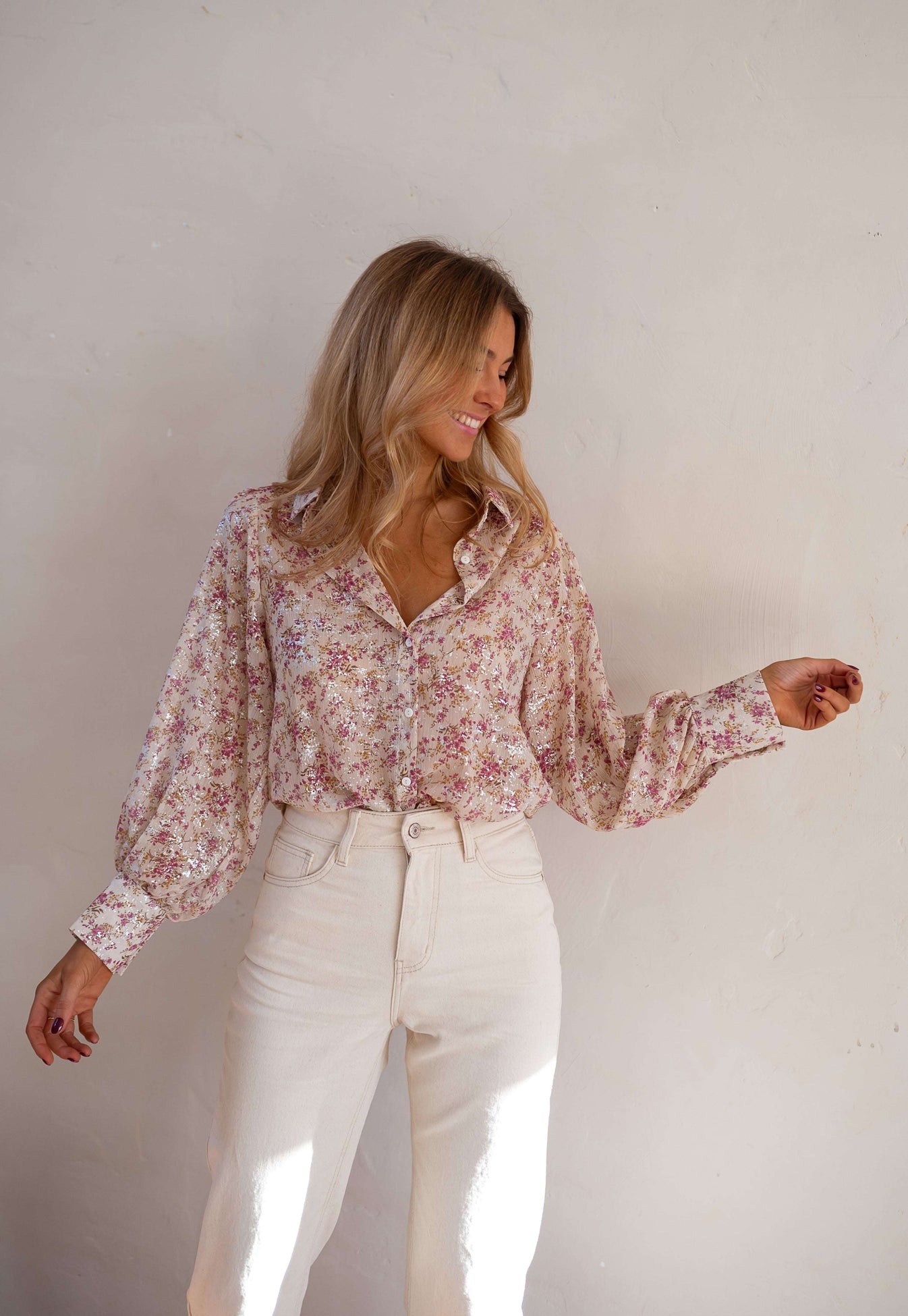 Beige and Pink Nara Shirt – Easy Clothes North America