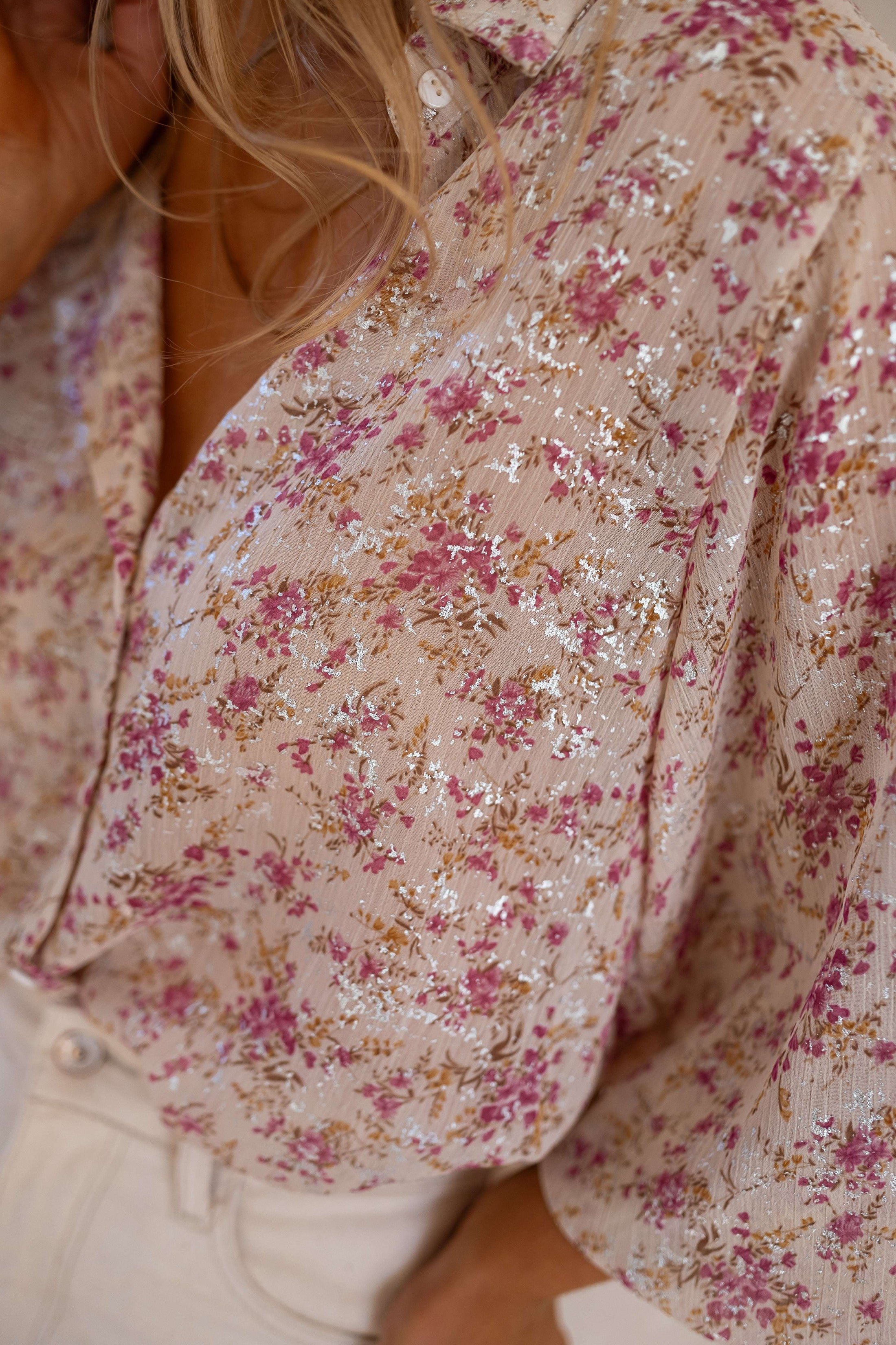 Beige and Pink Nara Shirt – Easy Clothes North America