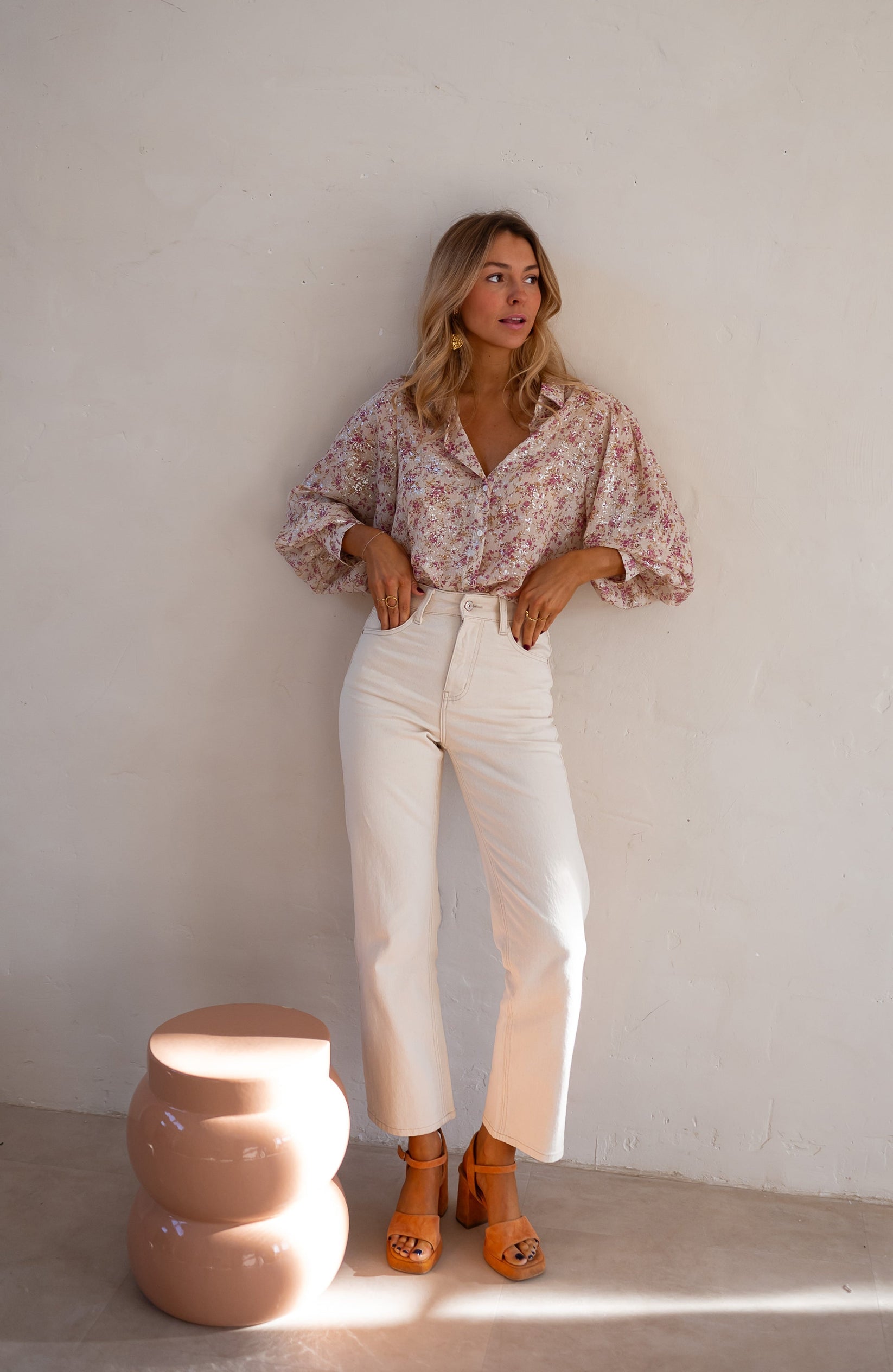 Beige and Pink Nara Shirt – Easy Clothes North America