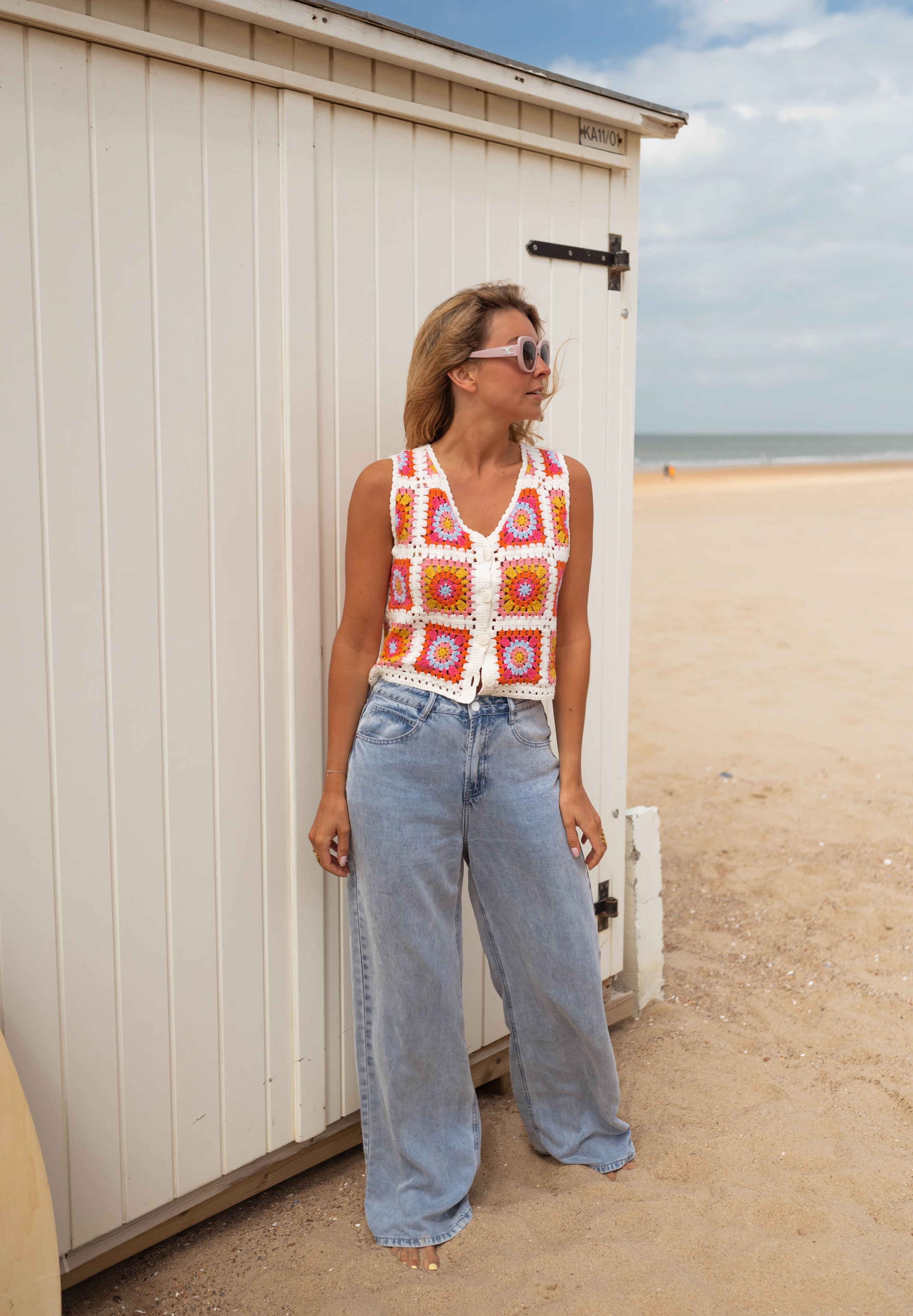 Pink and Orange Sleeveless Aimee Top – Easy Clothes North America