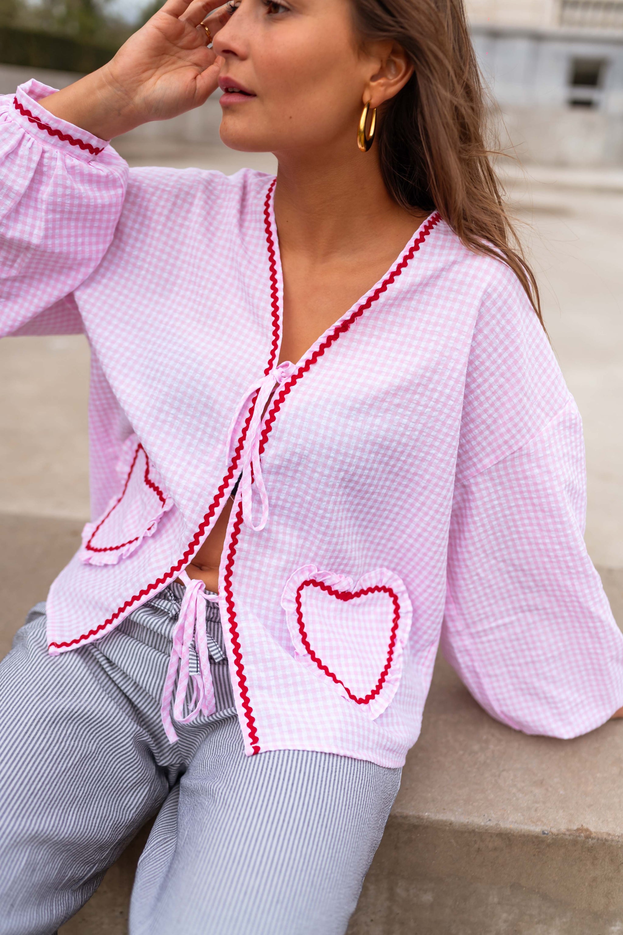 Pink Gingham Harper Blouse – Easy Clothes North America