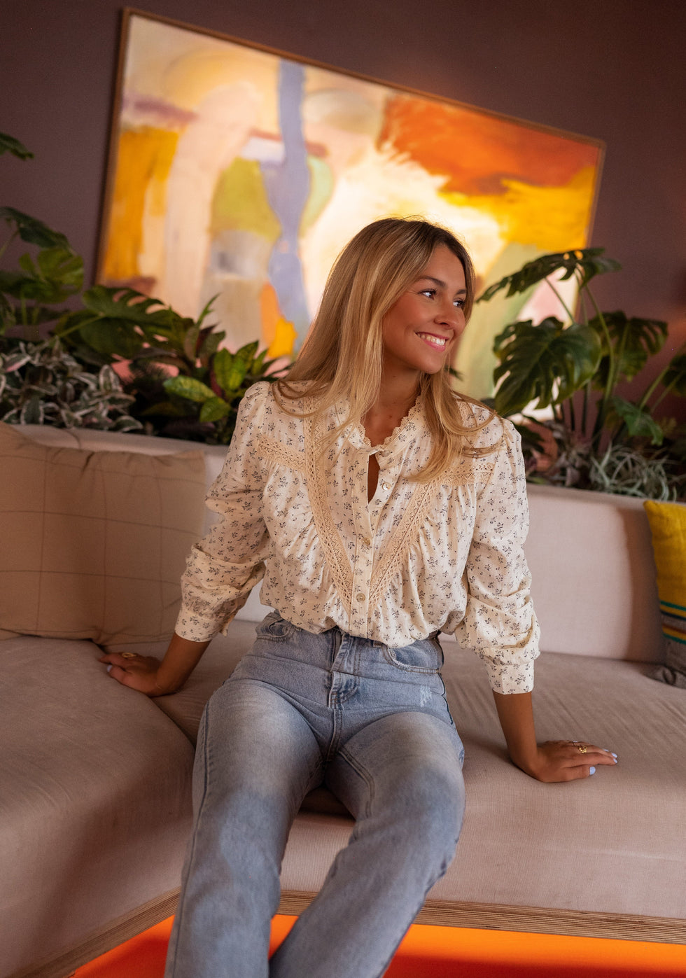 Beige Floral Brida Shirt – Easy Clothes North America