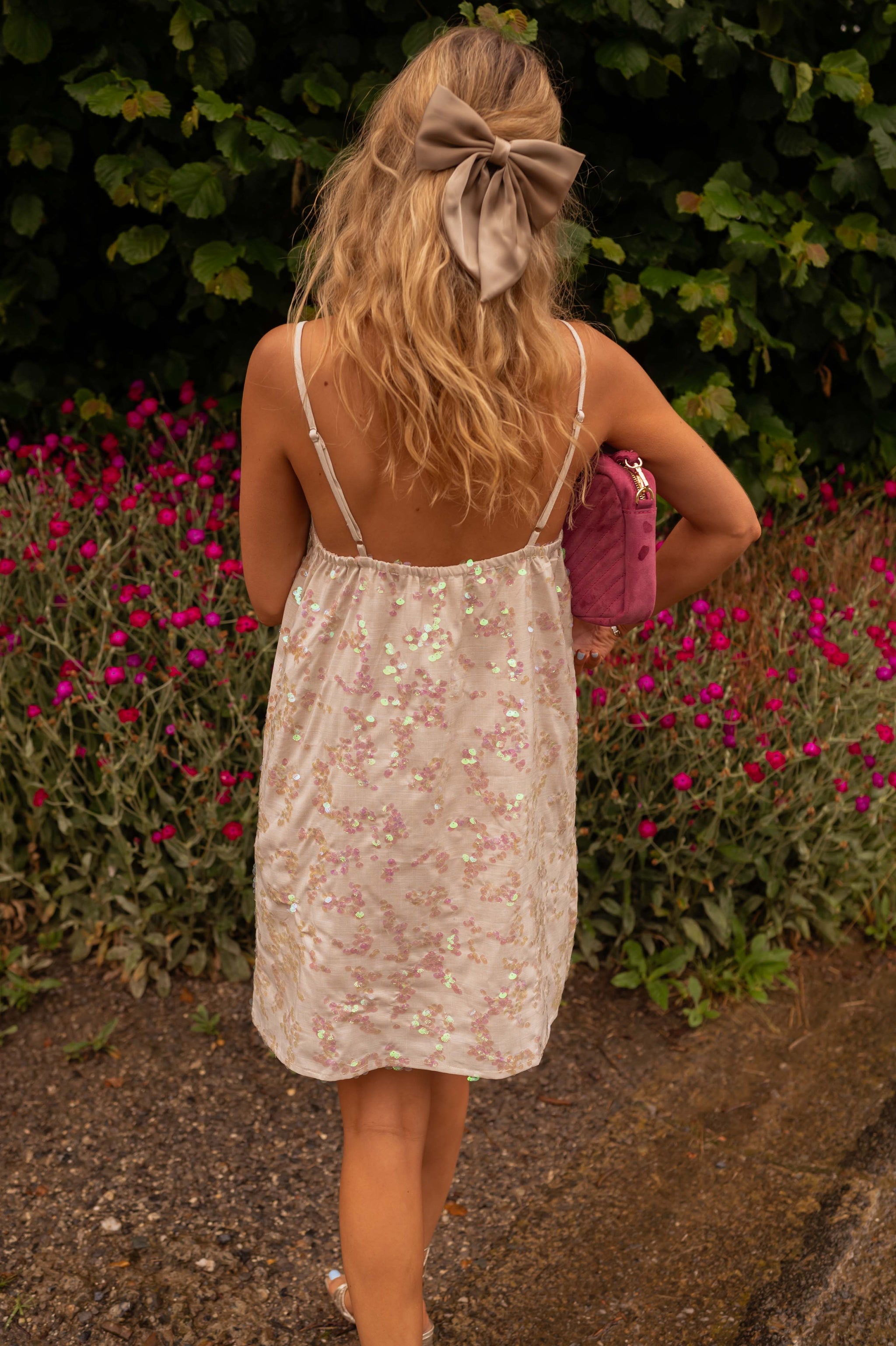 Beige Sequin Paca Dress – Easy Clothes North America