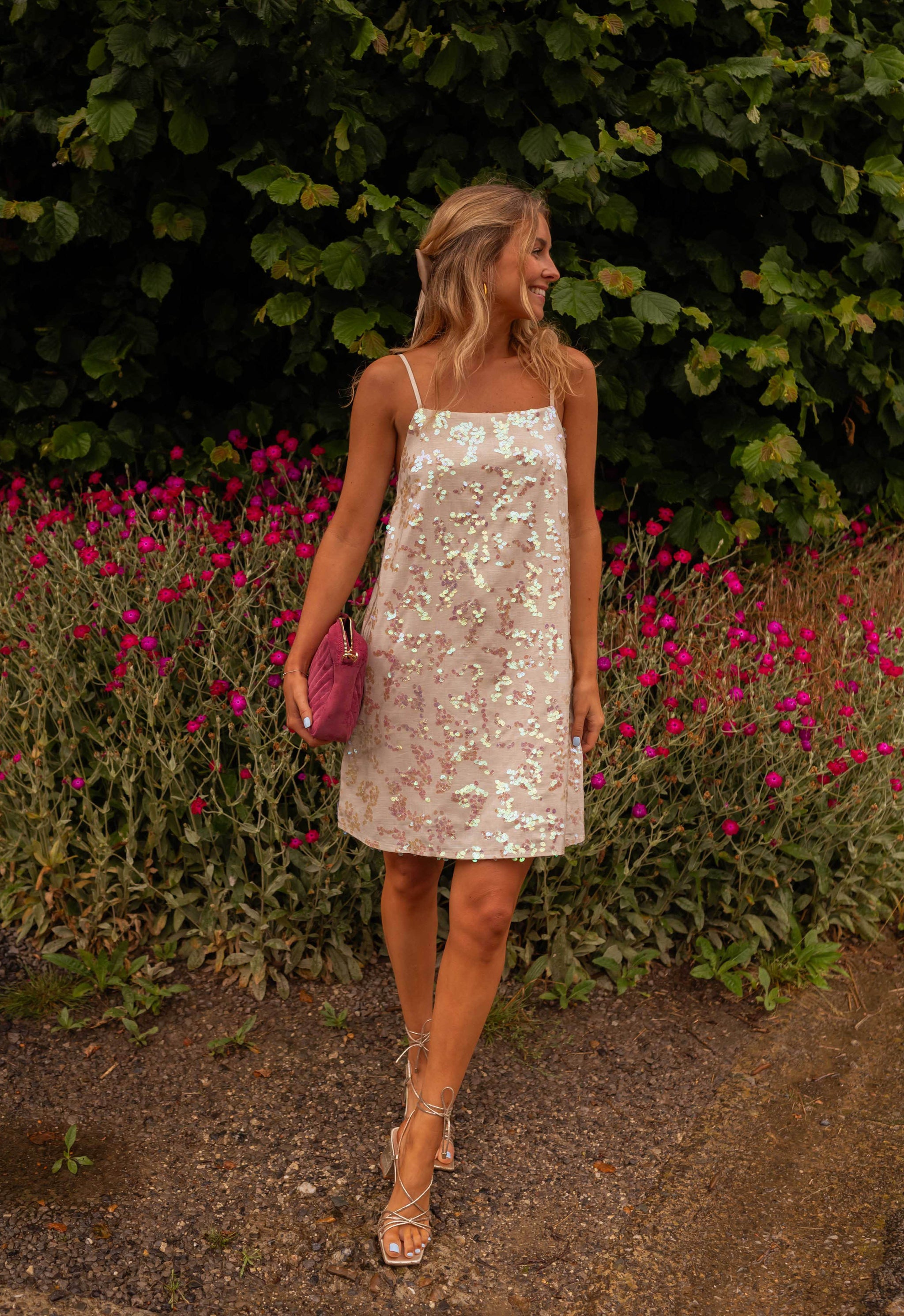 Beige Sequin Paca Dress – Easy Clothes North America