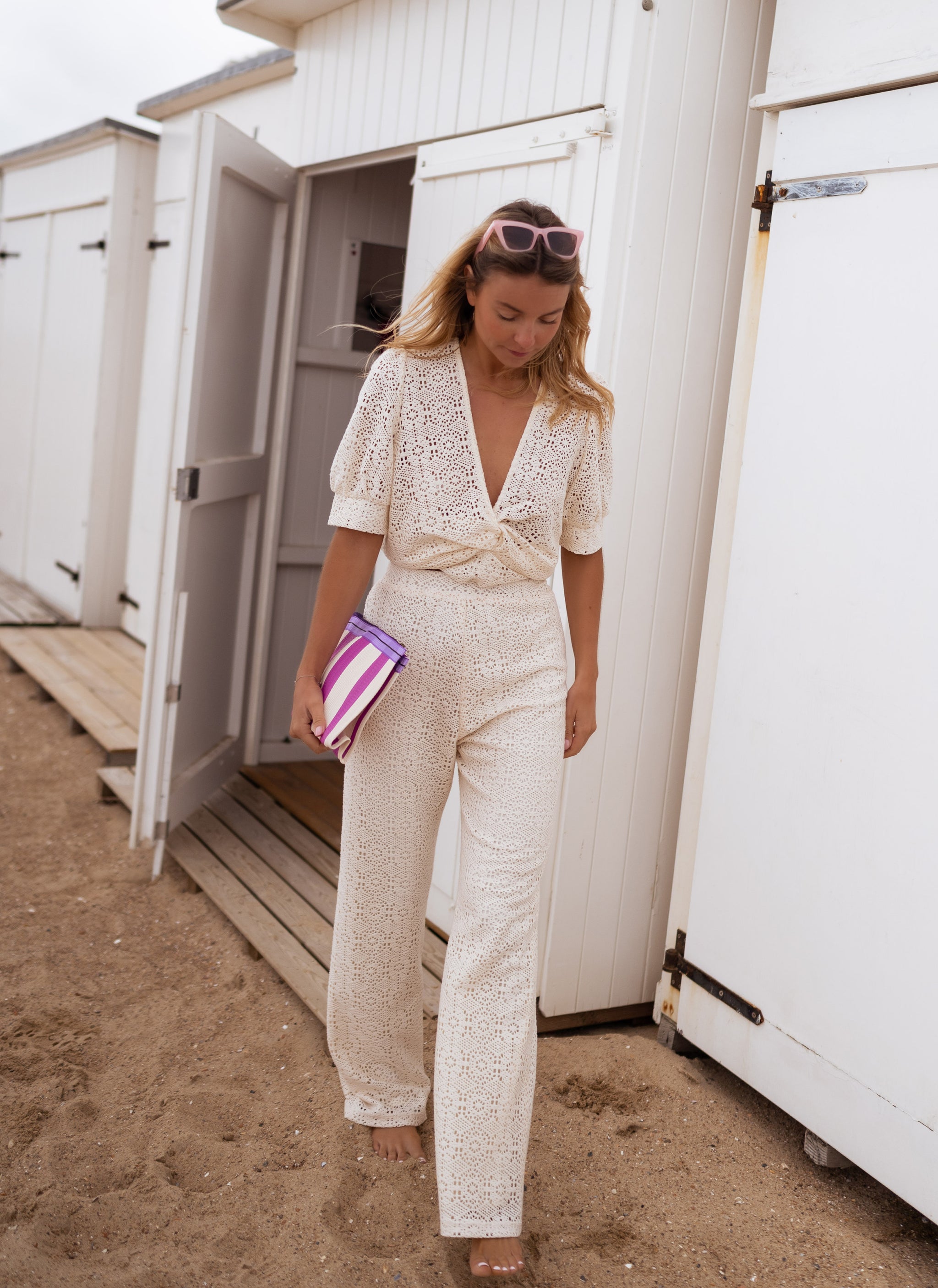Ecru Embroidered Louis Pants – Easy Clothes North America