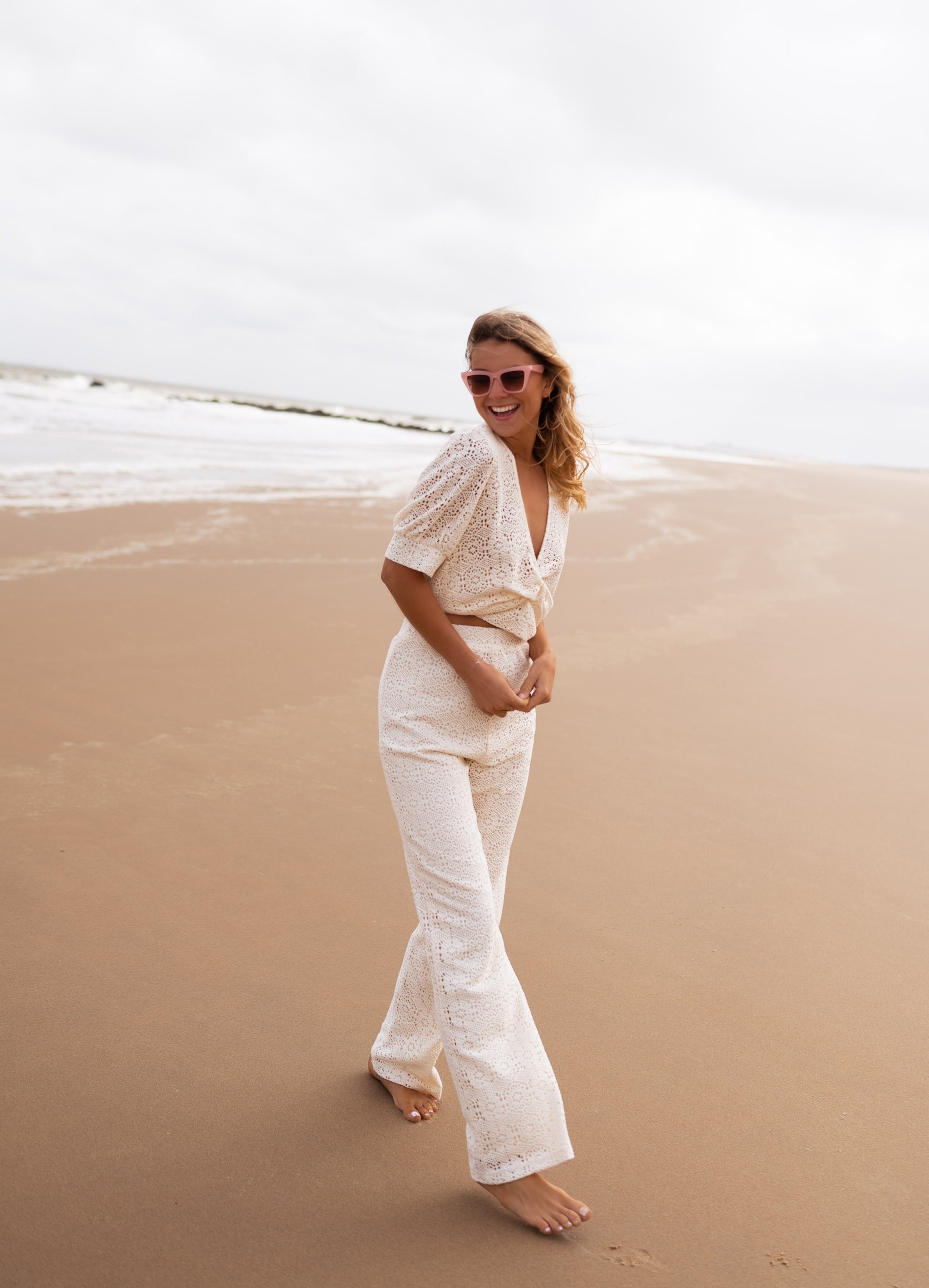 Ecru Embroidered Louis Pants – Easy Clothes North America