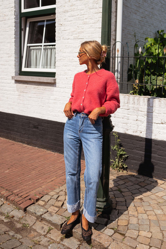 Raspberry Harris Cardigan – Easy Clothes North America