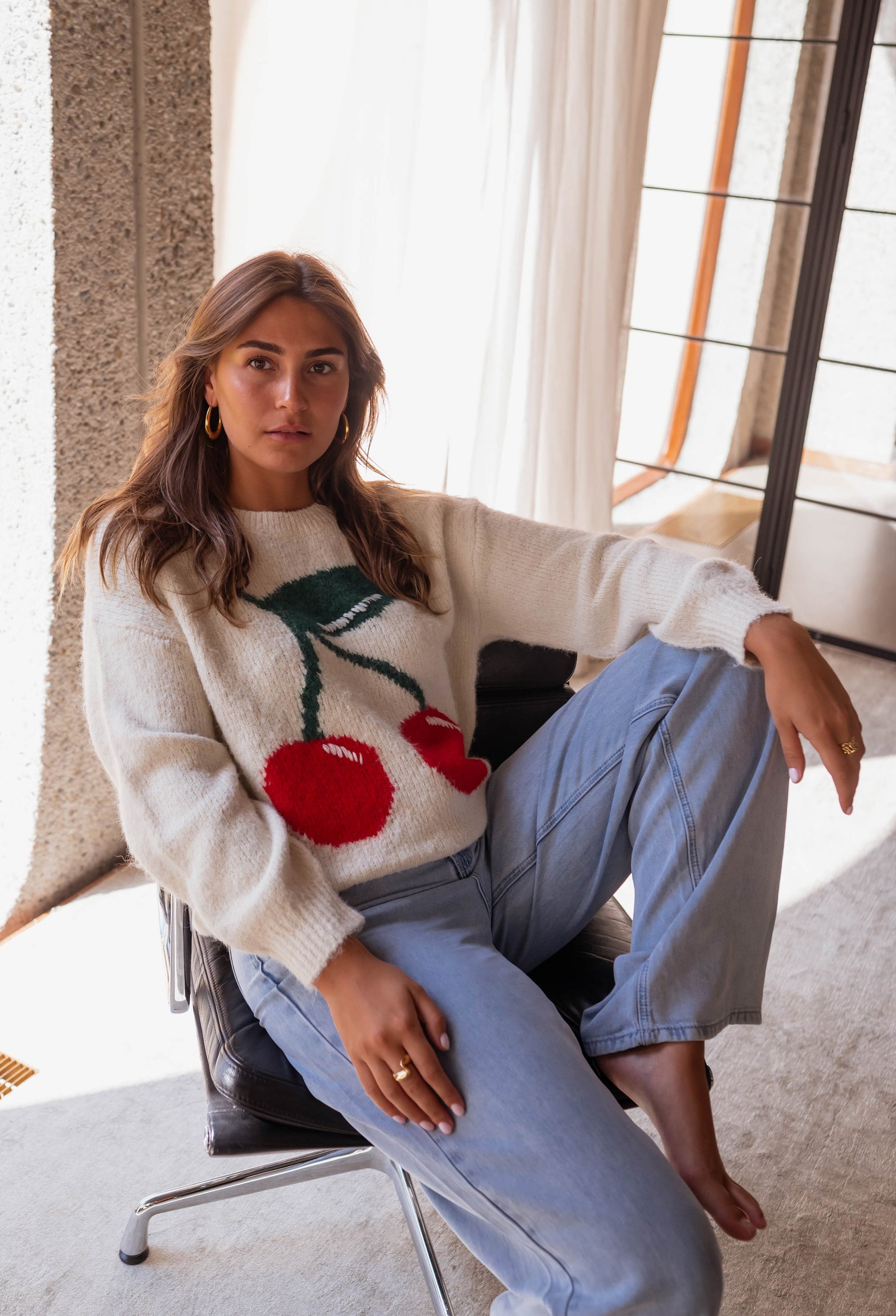 Ecru Cherry Sweater – Easy Clothes North America