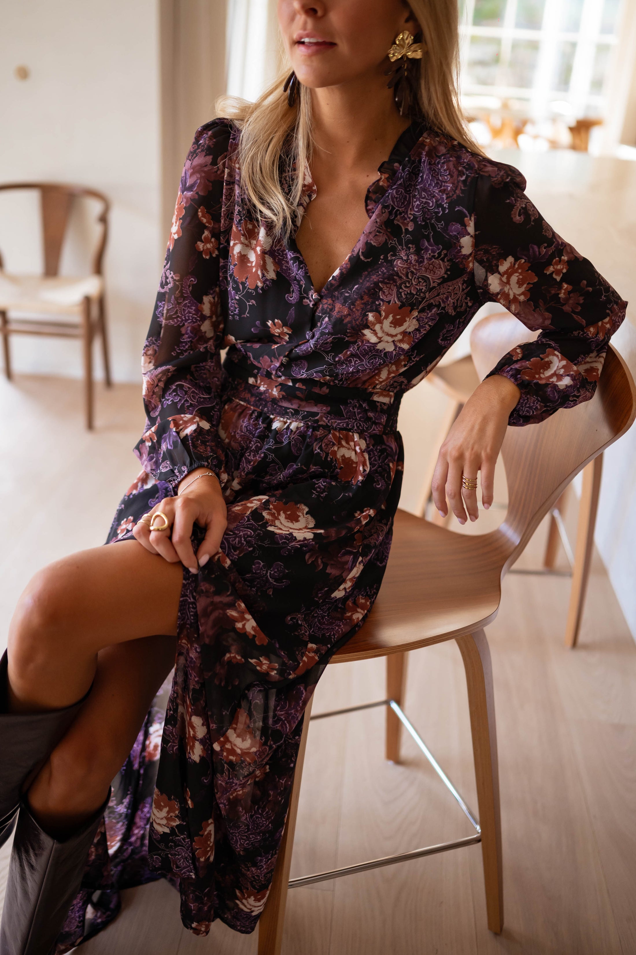 Purple and Black Shelly Dress – Easy Clothes North America