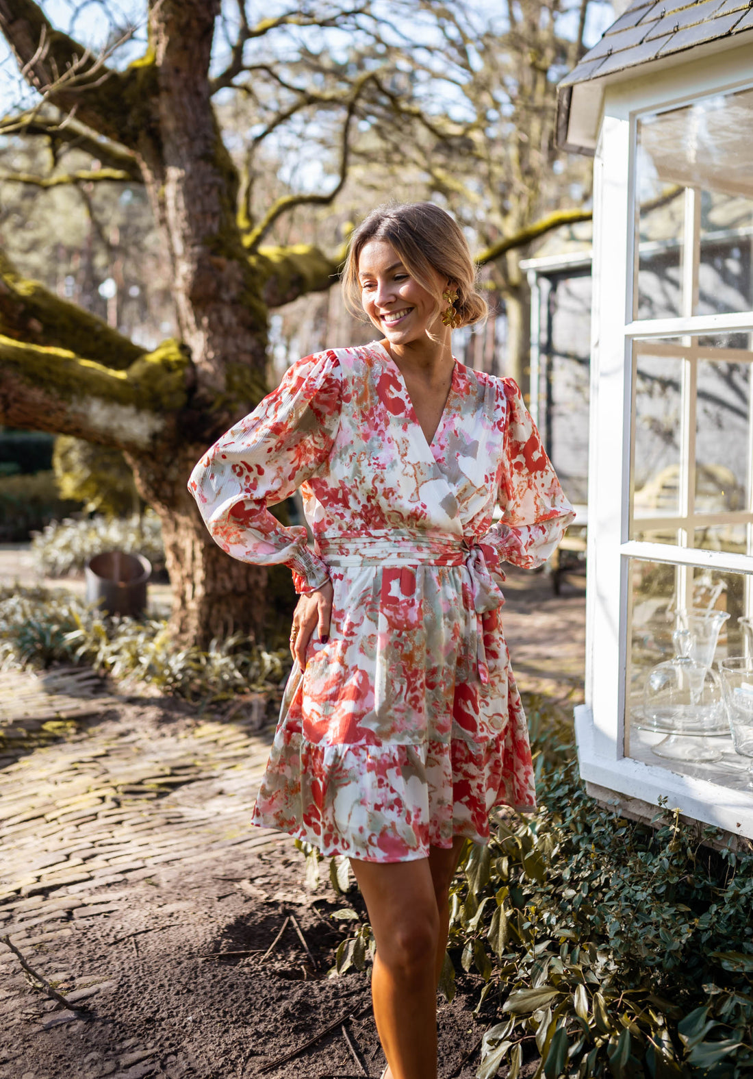 Orange and Khaki Patterned Toby Dress – Easy Clothes North America