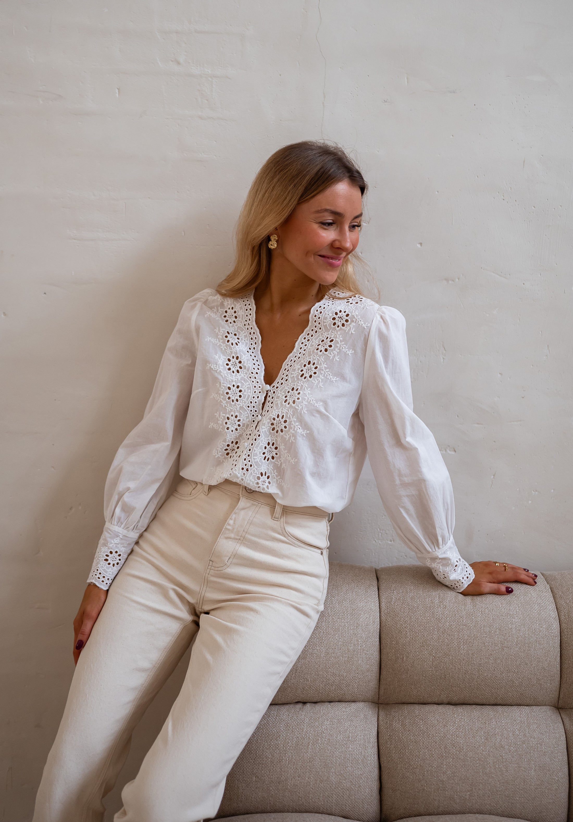 Ecru Embroidered Ruby Shirt – Easy Clothes North America