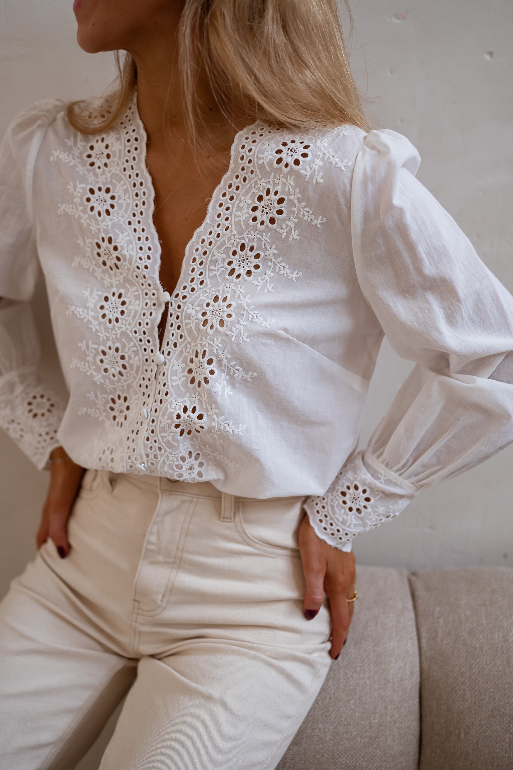 Ecru Embroidered Ruby Shirt – Easy Clothes North America