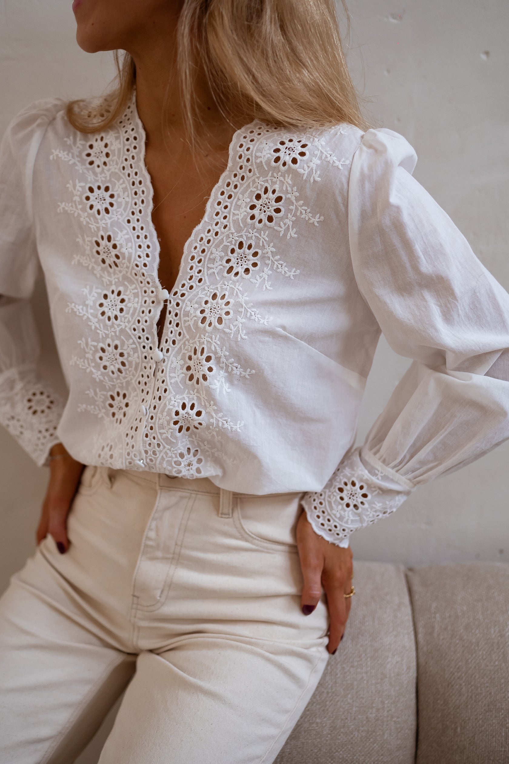 Ecru Embroidered Ruby Shirt – Easy Clothes North America