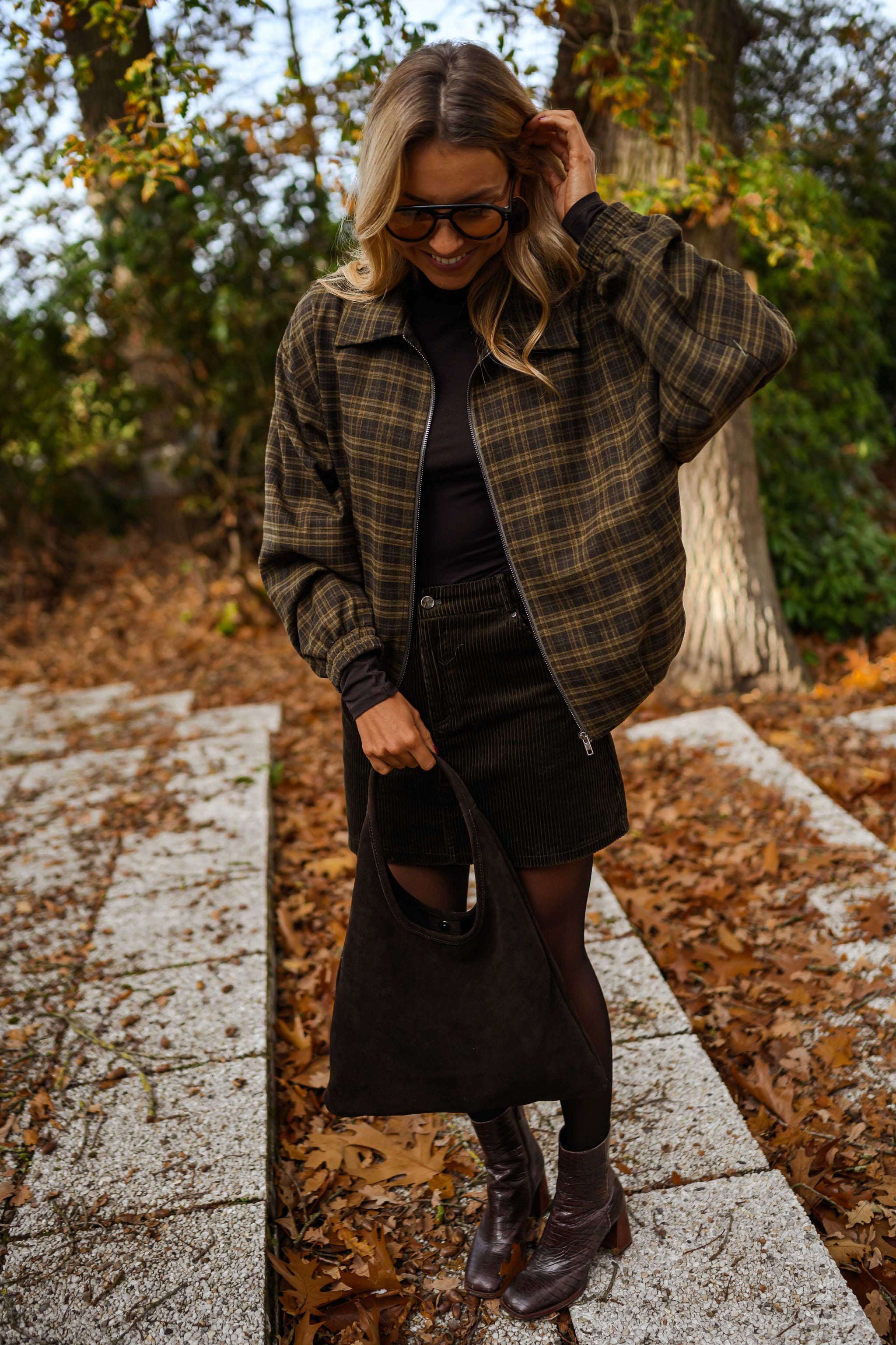 Khaki Checkered Philipa Jacket – Easy Clothes North America