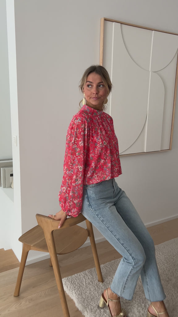 Floral Coral Doma Blouse – Easy Clothes North America