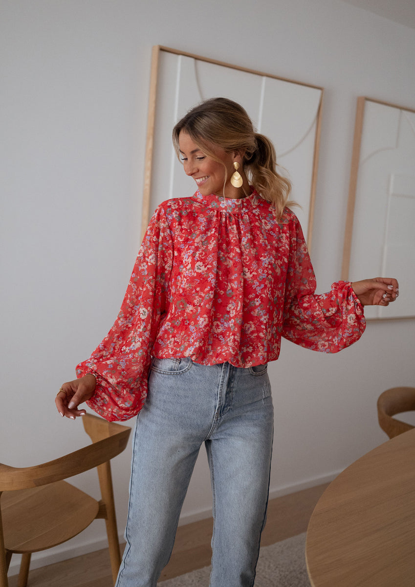 Floral Coral Doma Blouse – Easy Clothes North America