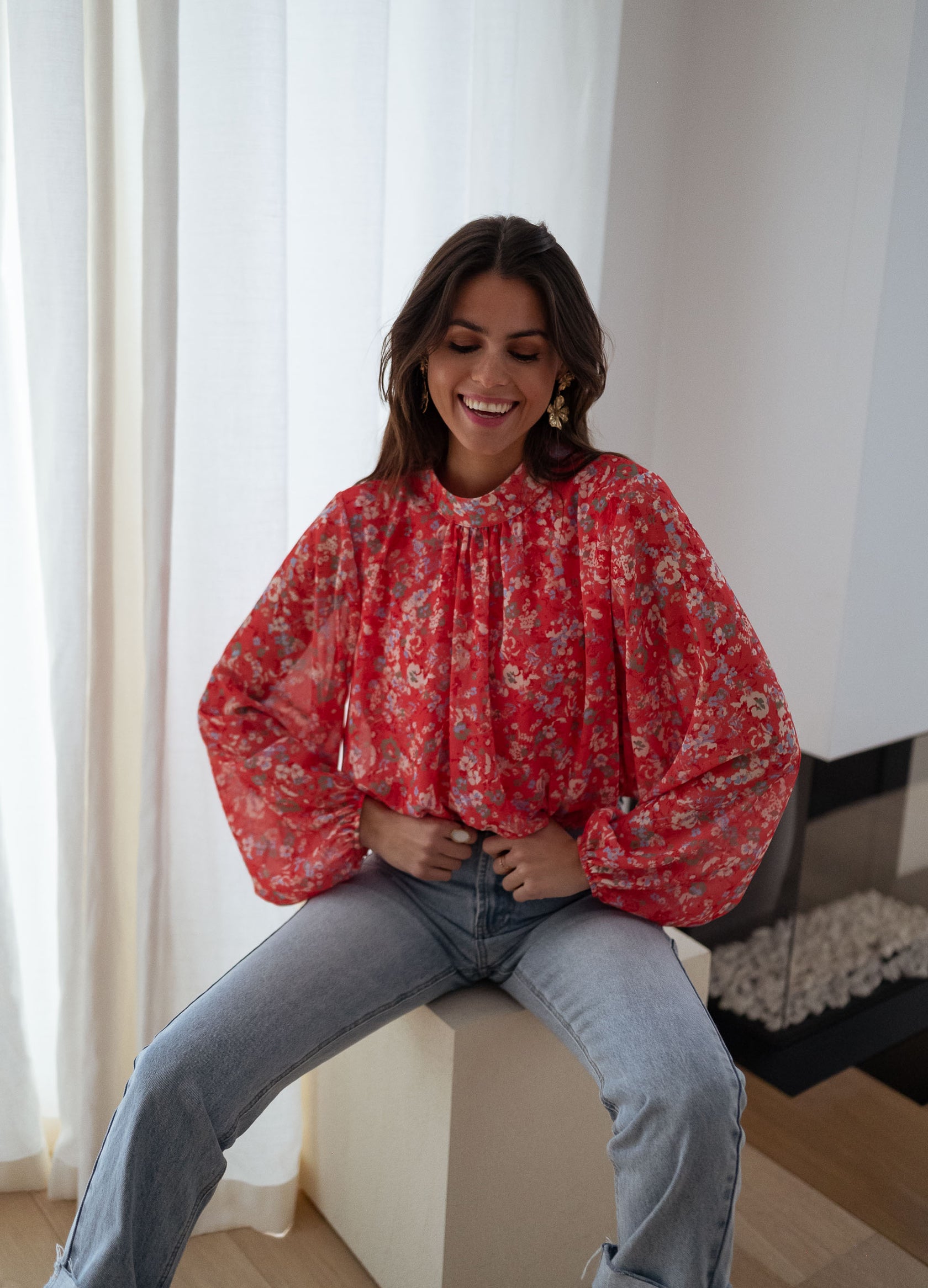 Floral Coral Doma Blouse – Easy Clothes North America
